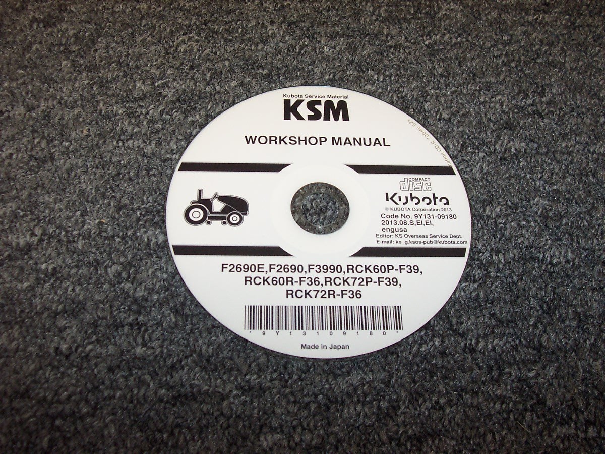 Kubota RCK72P-F39 & RCK72R-F36 Lawn Mower Tractor Shop Service Repair ...