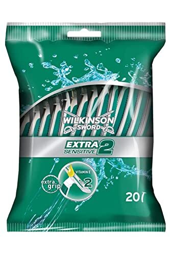 WILKINSON SWORD - Extra 2 For Men | Sensitive | 20 x Disposable Razors ...