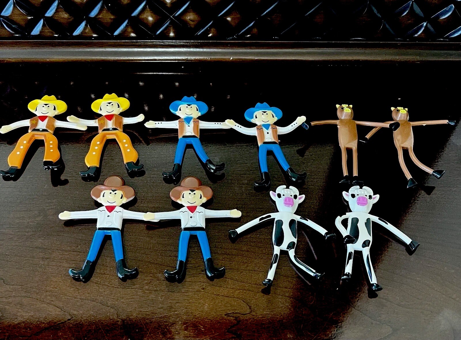 Vintage Bendy Cowboys And Farm Animals Lot Of 10 Bendable 4" Figures ...
