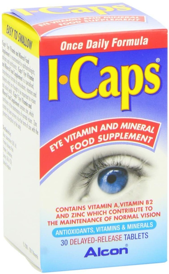 ICaps - Eye & Vision Health Vitamin & Mineral Tablets 30s, (Lutein ...