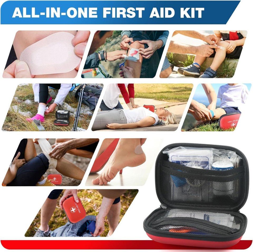 Mini First Aid Kit 100 Pcs Emergency Kit for Home Car Travel Small ...