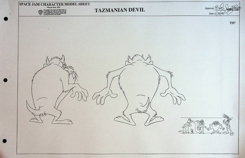 SPACE JAM Character Model Sheet TAZ Production Copy 11" x 18" WB #KT | eBay