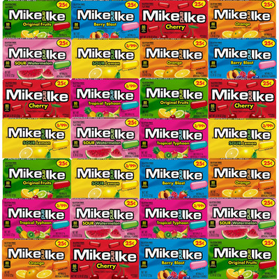 Mike and Ike Mini Box Variety Pack of 7 Flavors 4 of Each Flavor (Total ...