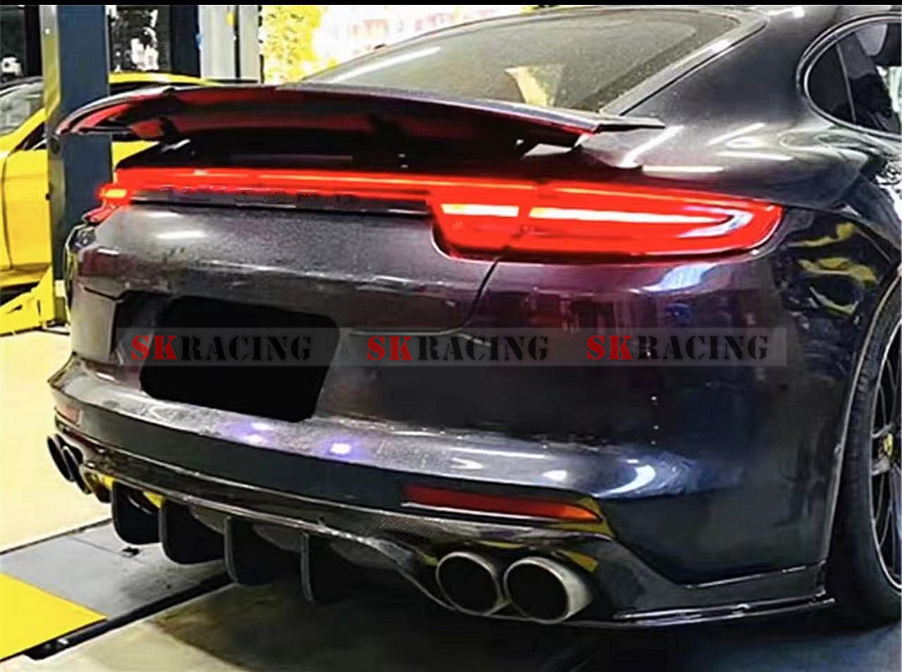 For Porsche Panamera 971 2017-2019 Real Carbon Fiber Rear Bumper Lip ...