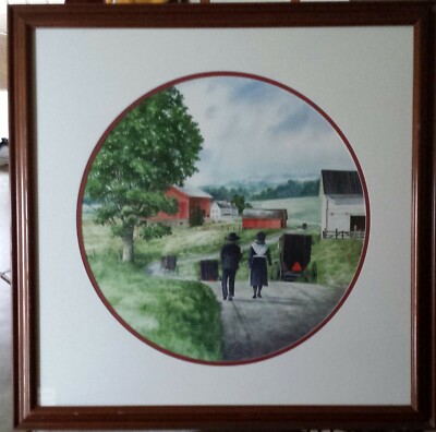 James D. Werline Original Watercolor Paintings Amish Theme Two ...