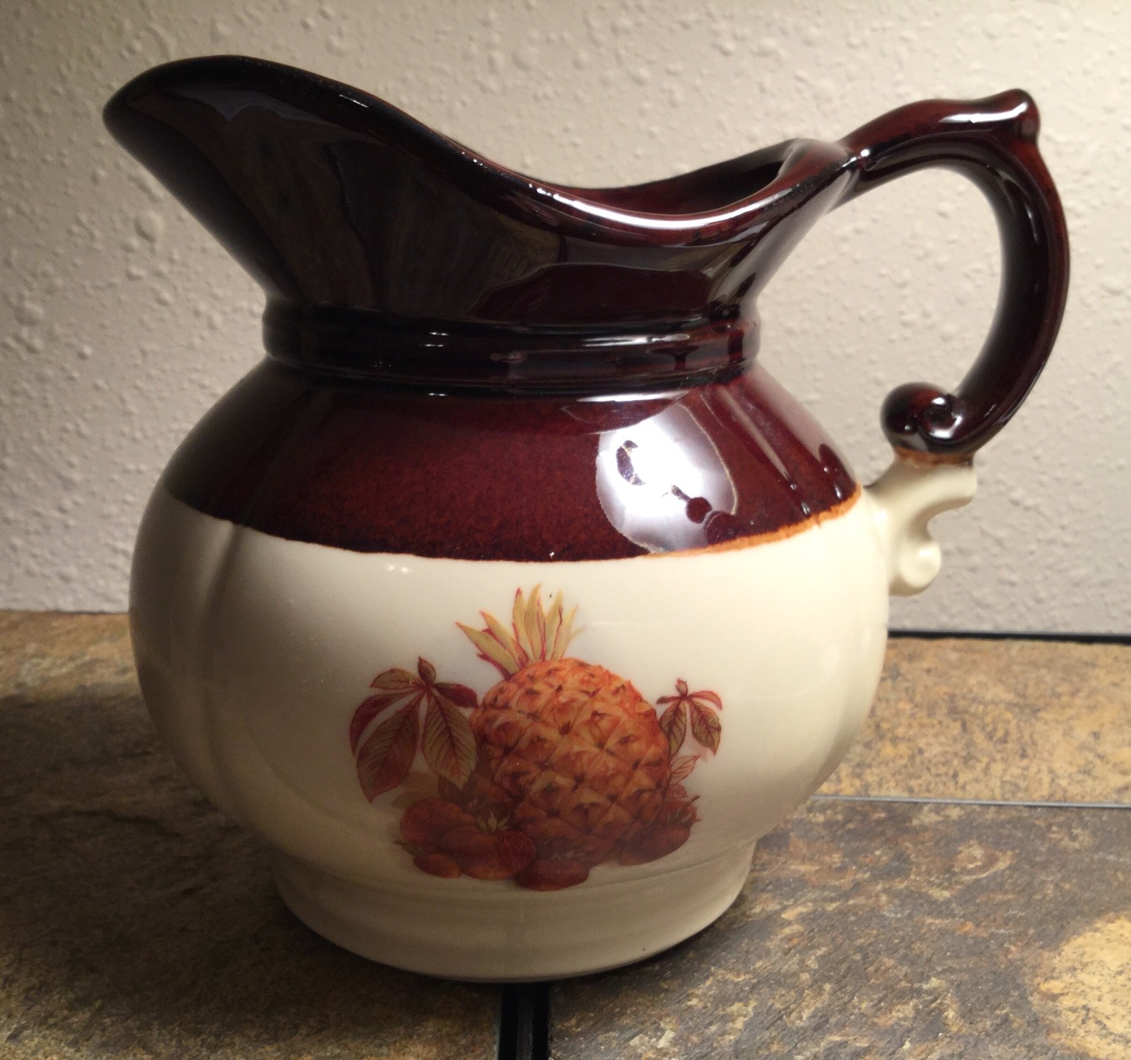 Excellent McCoy Pitcher 7528: Cream + Brown Color with Pineapple ...