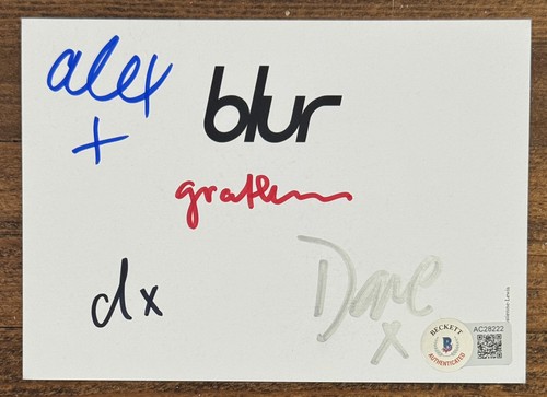 BLUR BAND SIGNED AUTOGRAPH PHOTOGRAPH & Ballad CD BAS Beckett COA Damon ...