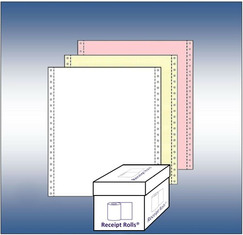 9.5"x 11" Blank Computer Paper - L&R Perf - 3 part - White Canary Pink ...