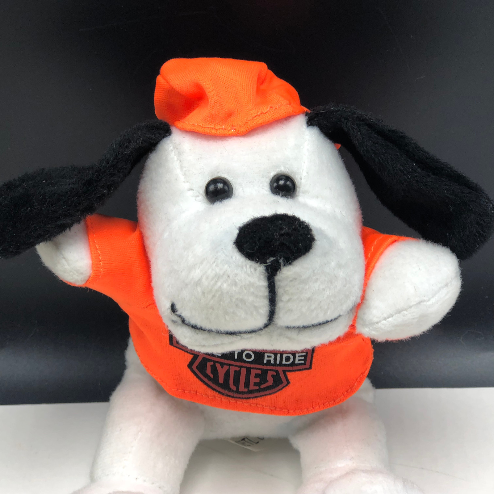 MOTORCYCLE PLUSH LOVE TO RIDE stuffed animal puppy dog beagle orange ...