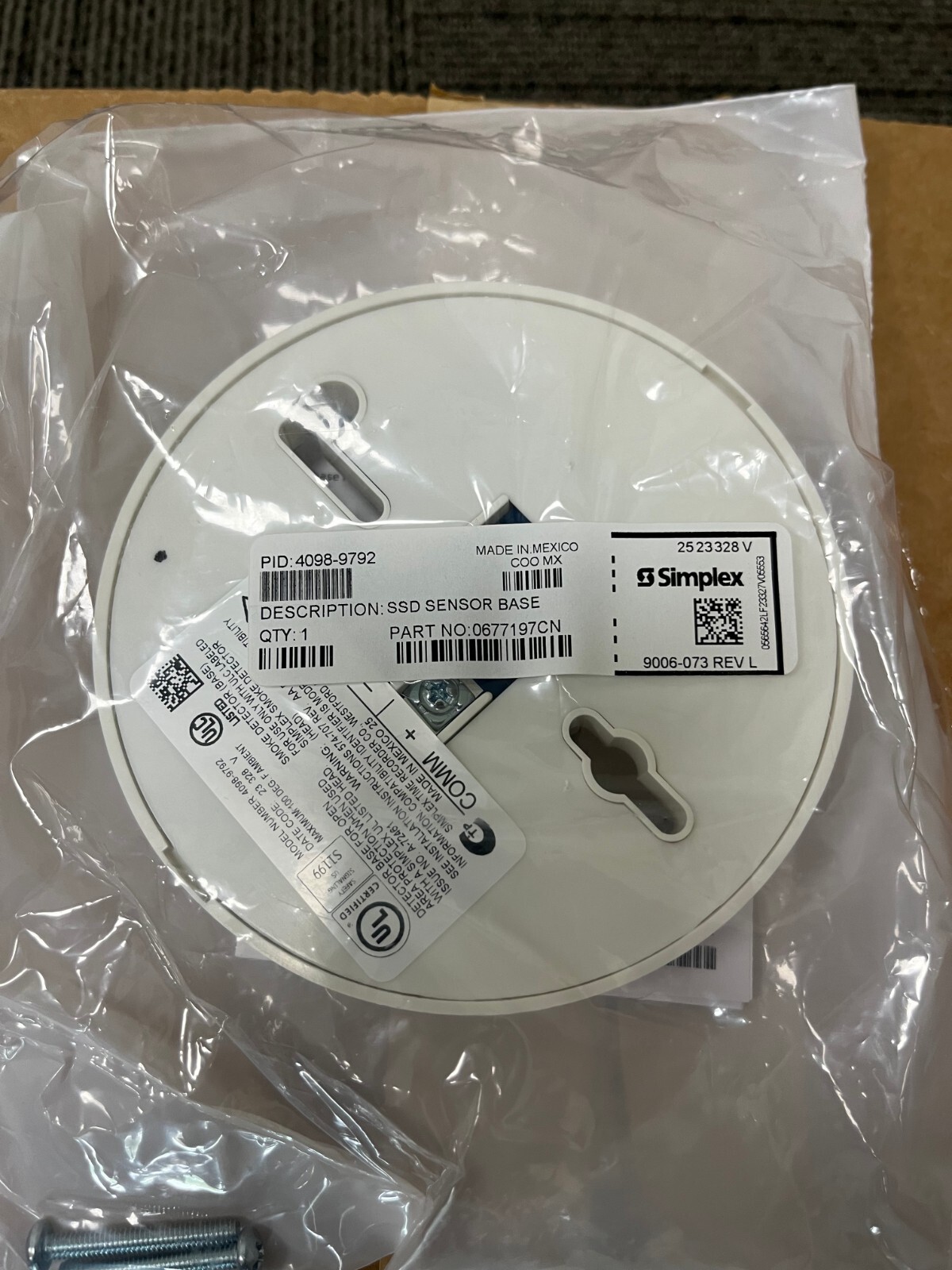 Simplex 4098-9792 Addressable Standard Sensor Base - (SEALED) | eBay