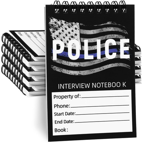 8 Pcs Public Safety Police Field Interview book Top Bound Spiral ...