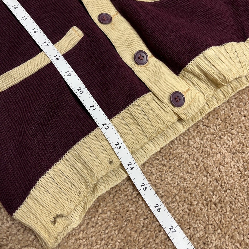 VTG 50s 60s Puritan Natch All Wool Cardigan Sweater Striped Grandpa ...