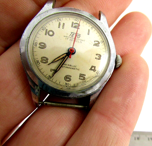 Vintage Tevo Stainless Steel Military Automatic Antimagnet Incabloc Men ...