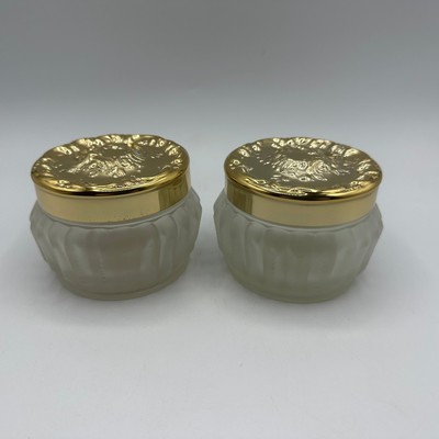 1960's Estee Lauder Re-Nutriv Powder Frosted Decorative Glass Jar Gold ...