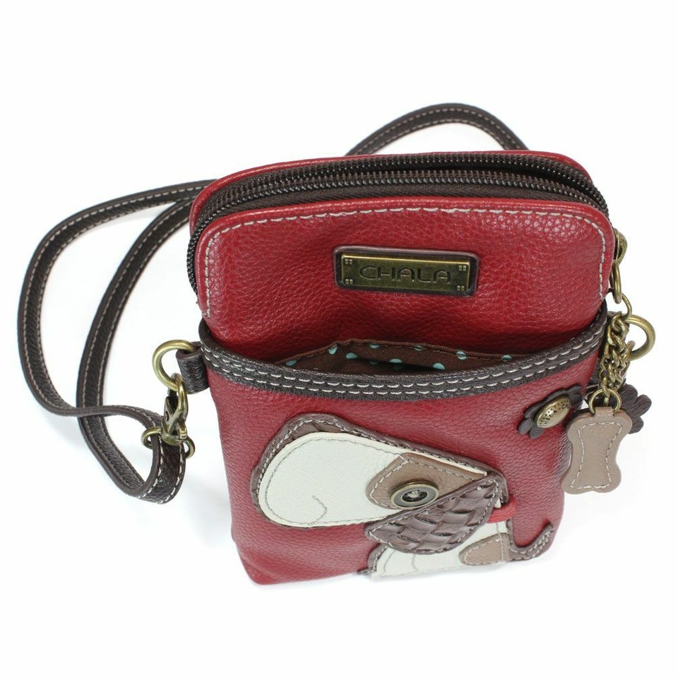 NWT CHALA TOFFY DOG PUPPY CELL PHONE CROSSBODY PURSE ADJUSTABLE STRAP ...