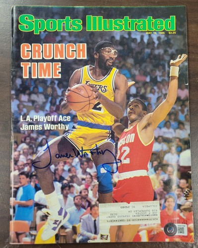 James Worthy Signed Sports Illustrated Magazine 5/19/86 Beckett Lakers ...