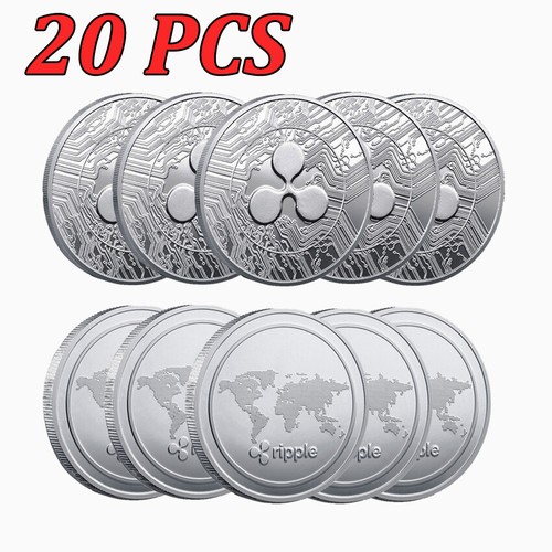 20PCS Medal Silver Ripple Coin XRP CRYPTO Commemorative Challenge Coin ...