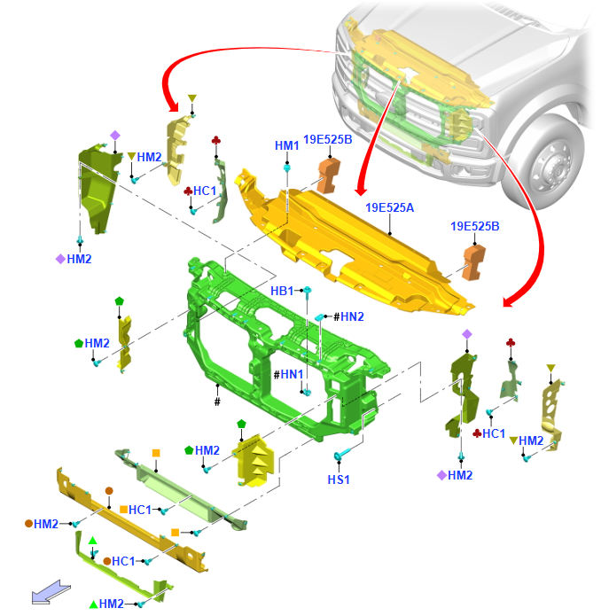 Genuine Ford Radiator support cover rivet / clips W718775S3 (M8x2.5x5 ...