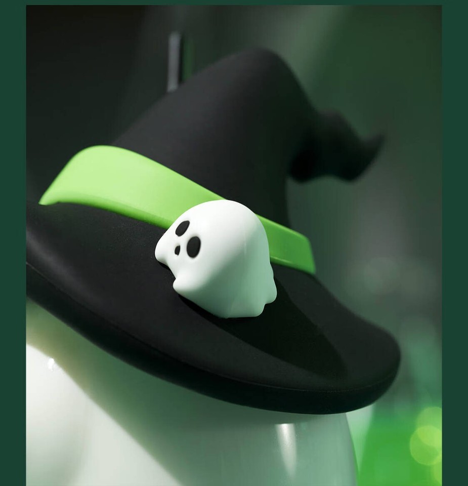 2024 China Starbucks Halloween Green Ghost 28oz Glass Bear Straw Cup ...