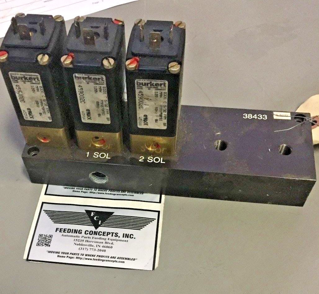 BURKERT 0331 C 5/32 FPM Bank of three with manifold | eBay