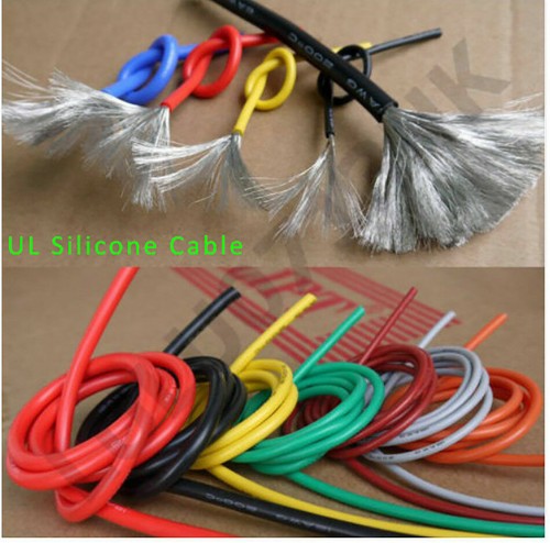 5M UL Strand Silicone Wire 12/14/16/18/20/22/24/26/28/30AWG Flexible RC ...