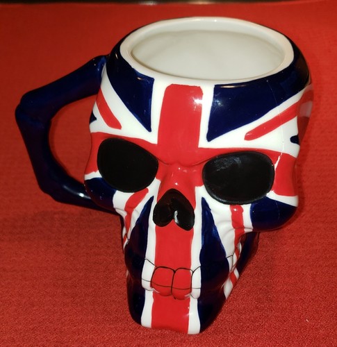 Union / UK Flag Skull Shaped Mug British Heavy Metal Gothic Union Jack ...