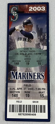 MLB 2003 04/27 Detroit Tigers at Seattle Mariners Ticket-Freddy García ...