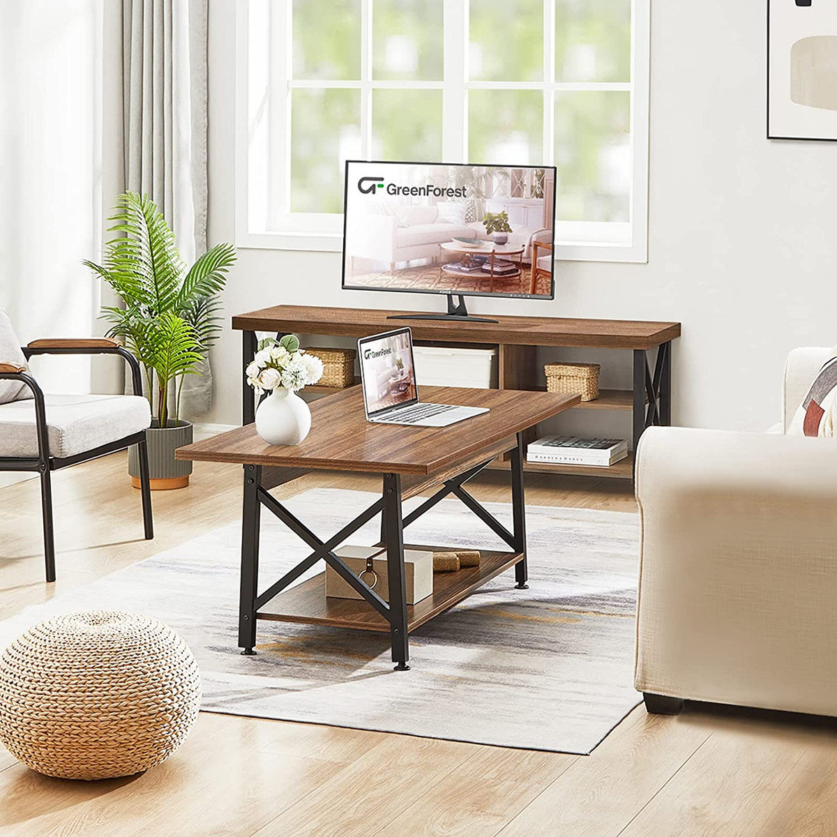 Large Rustic Living Room Coffee Table With Storage