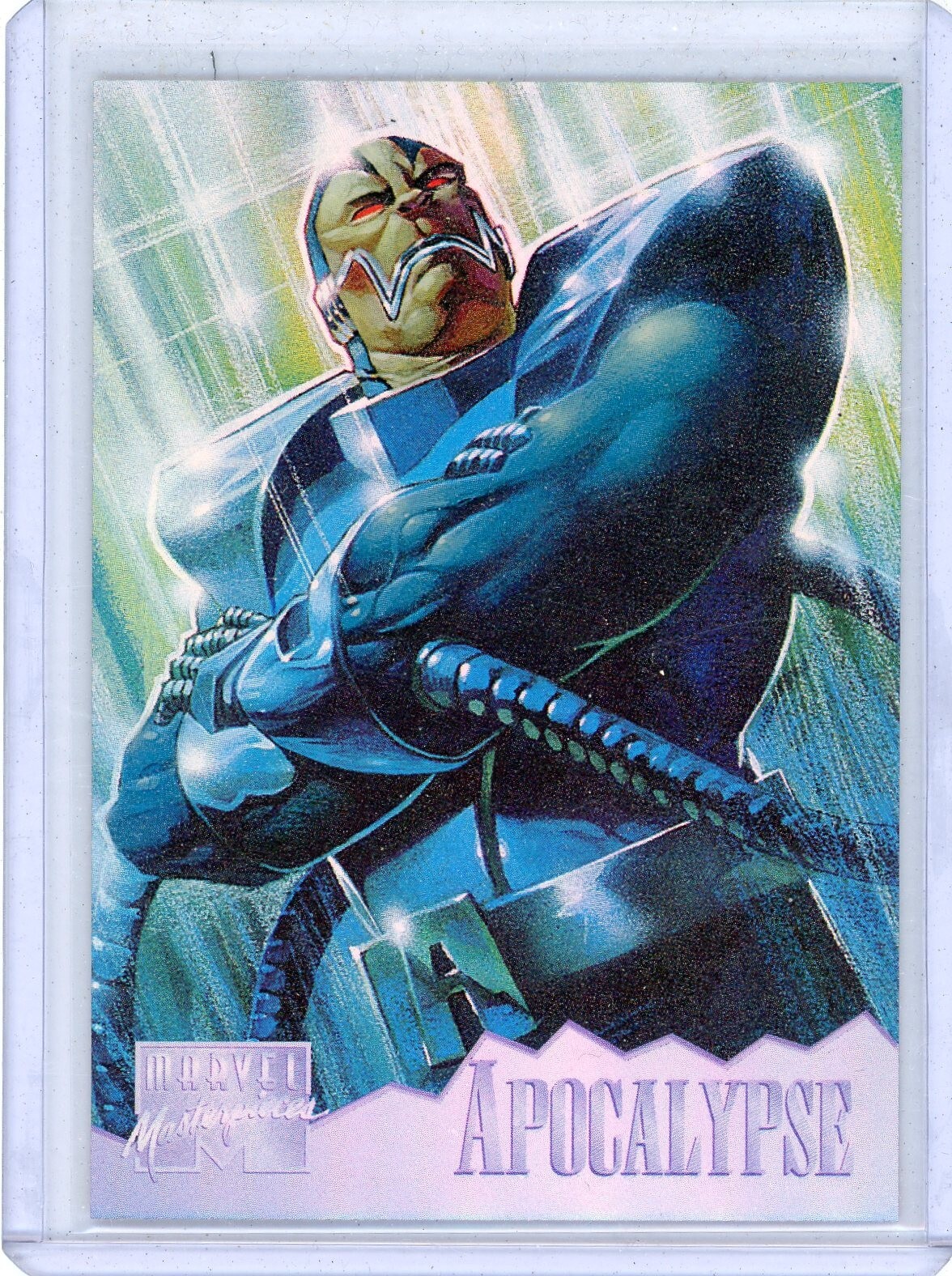 APOCALYPSE 1995 FLEER MARVEL MASTERPIECE HOLOFLASH (#1 of 8) FOIL ...