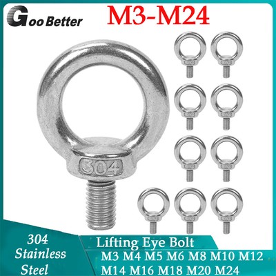 M3 M4 M5 M6 M8 M10 M12 M14 M16-M24 304 Stainless Steel eyebolt Lifting ...