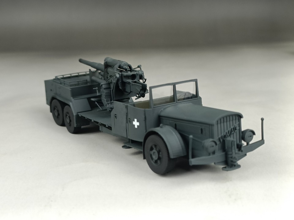 1/72 Built WWII German Vomag 7 mit 8.8cm Flak AA Truck Model | eBay