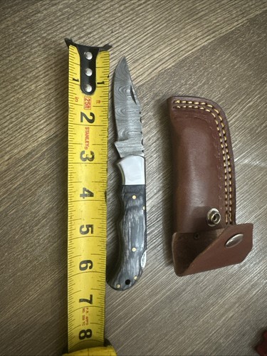Damascus Style Flip Open Knife With Sheath Holster | eBay