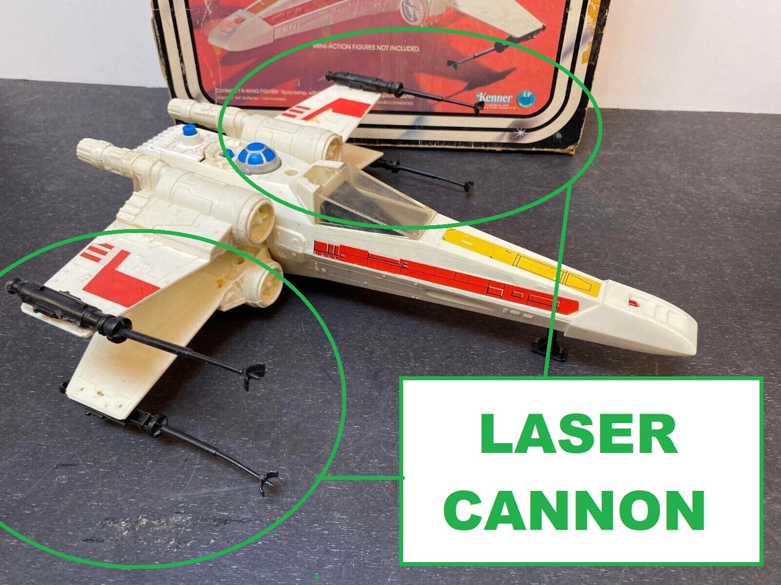 X-Wing LASER CANNON (1) 🔴⚫️⚪️ | Star Wars ORIGINAL Kenner 1978 Part | eBay