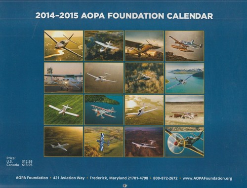 AOPA Foundation 2014-2015 Calendar (General Aviation) | eBay