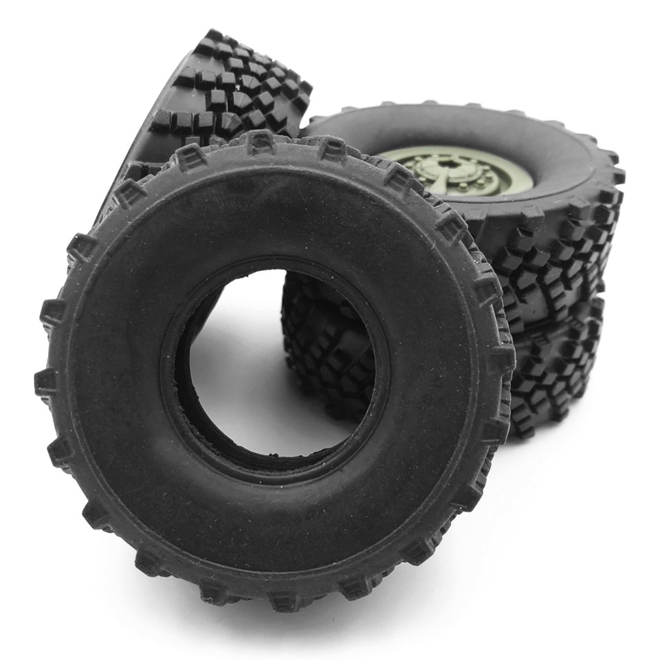 4Pack 1/16 RC Car Rubber Tires Tyres for WPL B-14 B16 B36 B24 Military ...