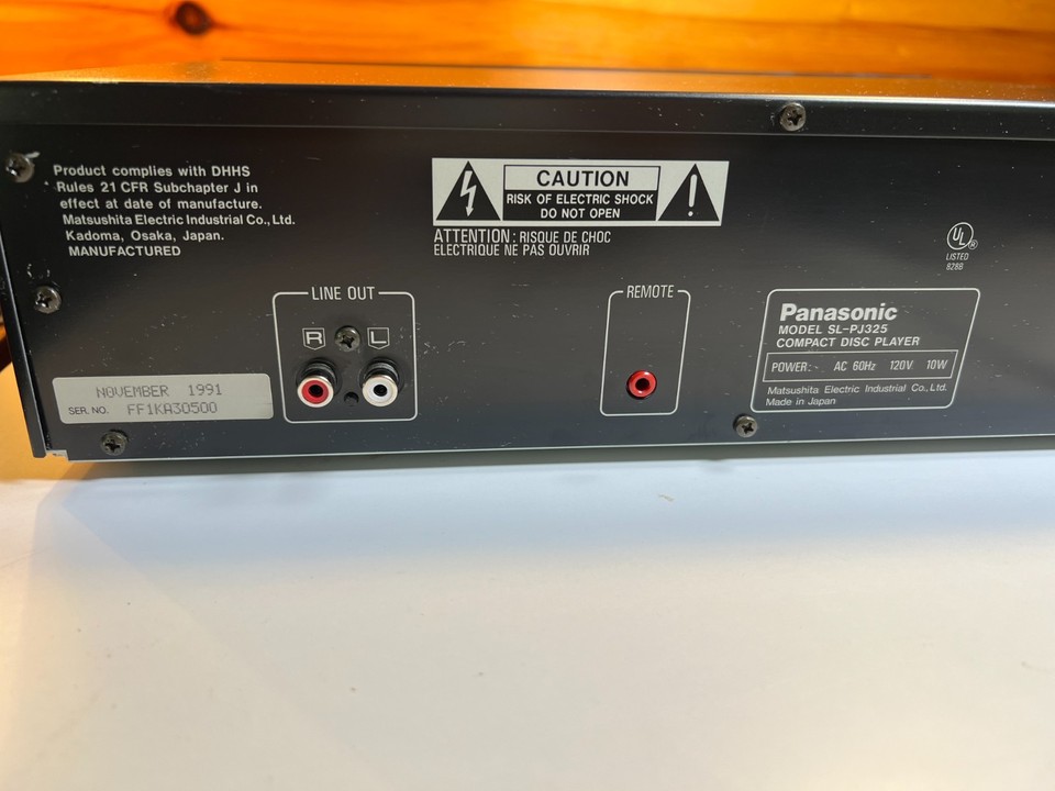 Vintage 1990s 90s Panasonic SL-PJ325 Single 1 CD Player DAC Display ...