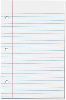 TOPS 62304 Filler Paper, 3H, 20 lb, 5 1/2 x 8 1/2, College Rule, White ...