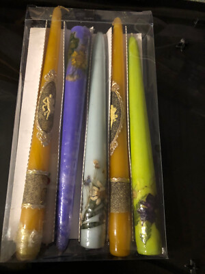 Vintage embossed tapered taper candles 5 pack | eBay