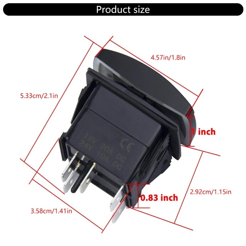 2Pcs 5 Pin Toggle Switches 20A 12V LED Lighted Waterproof Rocker ...