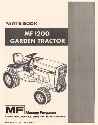 Massey Ferguson MF-1200 MF1200 Garden Tractor Parts Book Manual | eBay