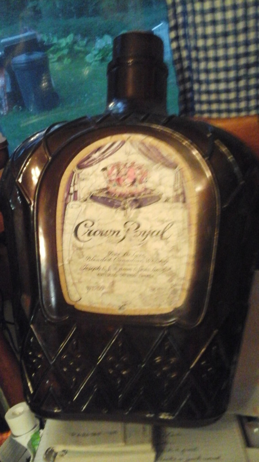 Crown Royal plastic Display Bottle 4/5 18 in tall,13in.wide,man cave ...