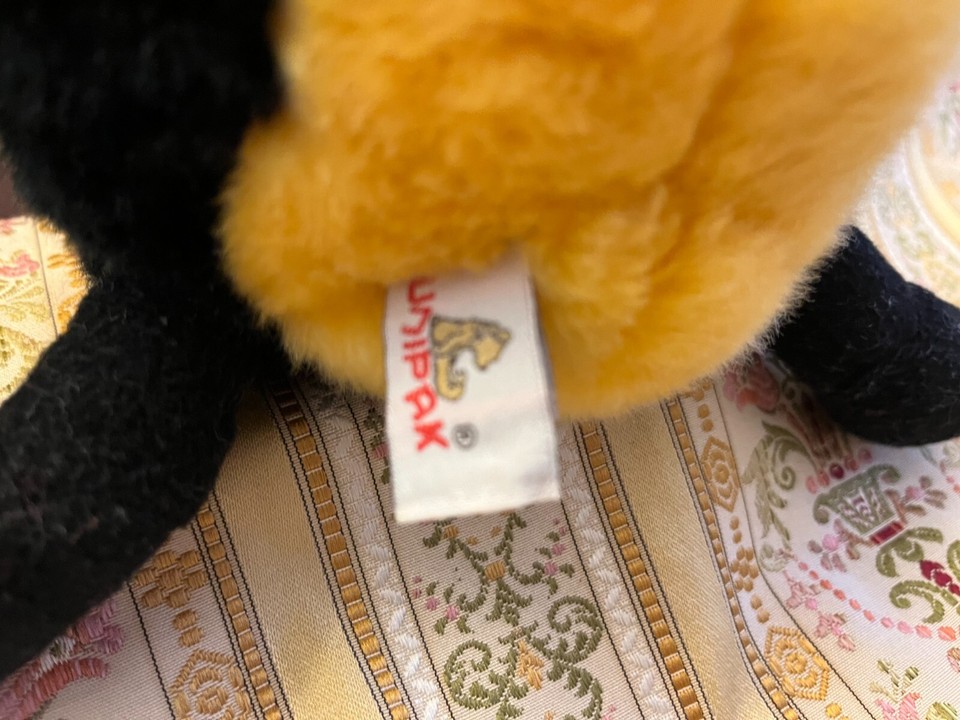 Unipak Plumpee 10” BUMBLE BEE Plush Pot Belly Sitting Black Yellow EUC ...