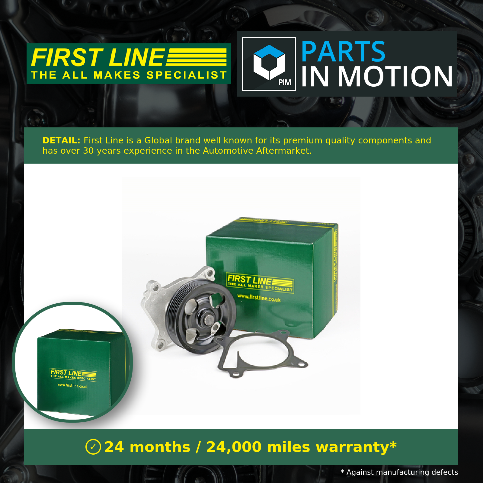 FIRST LINE FWP2486 Engine Cooling Water Pump Engine Coolant Fits Nissan ...