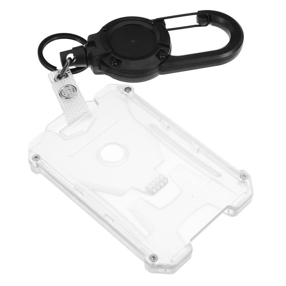 1 Set Office Card Holder Reusable Name Badge Holder Hard ID Card Sleeve ...