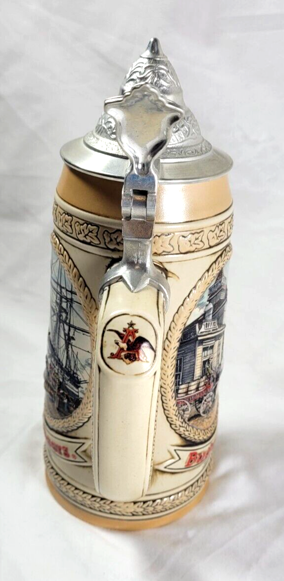 Anheuser Busch Budweiser Beer Stein w/ Lid Series "H" Transportation ...