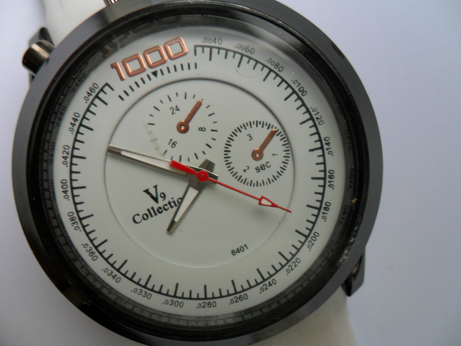 Very Smart Black and White Faced Quartz Watch White Strap | eBay UK