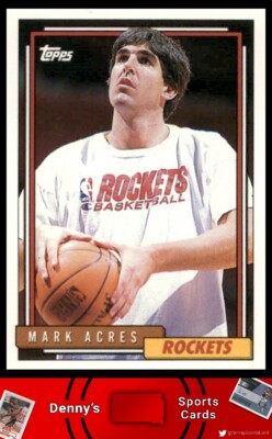 1992 Topps #380 Mark Acres Washington Bullets Basketball Card | eBay