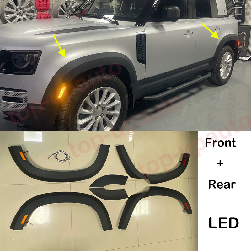 For LR 2020-2022 Defender 110 LED light Wheel Eyebrows Arch Trim Cover ...