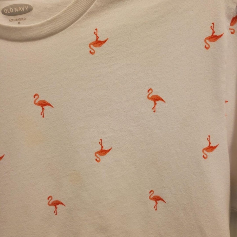 Women's Old Navy T-Shirt w/ Pink Flamingos size Medium- Soft Washed | eBay