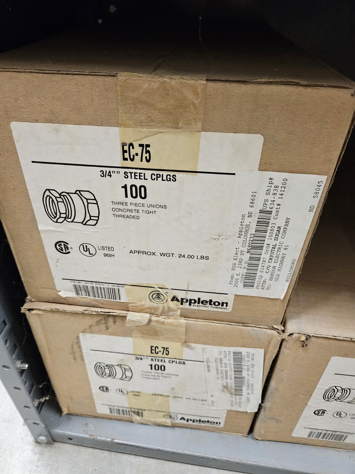 Appleton 3/4" 3 piece coupling EC-75 lot of 25 | eBay